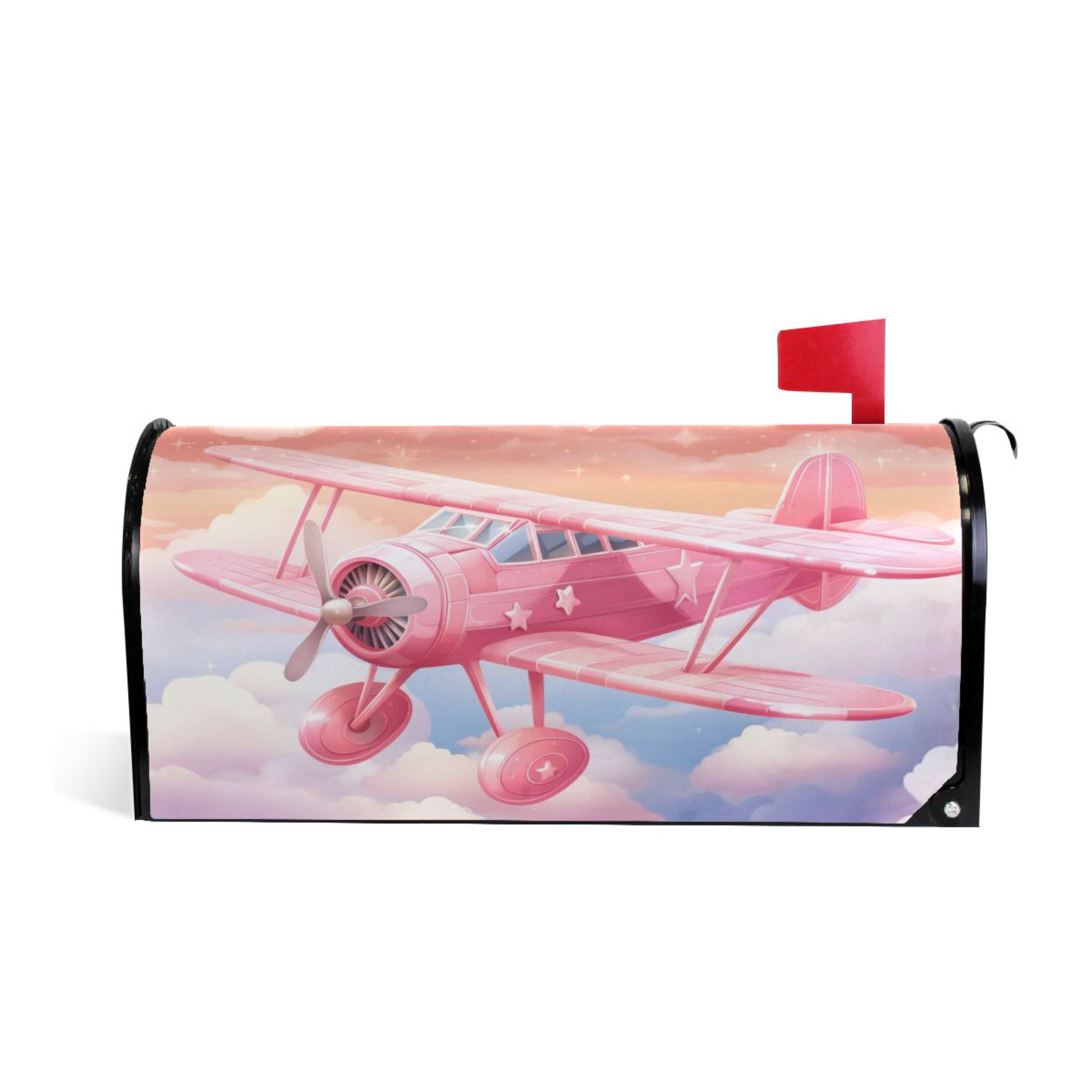 Aircraft Flying on Cloud Magnetic Mailbox Covers 21" X 18" Post Letter ...