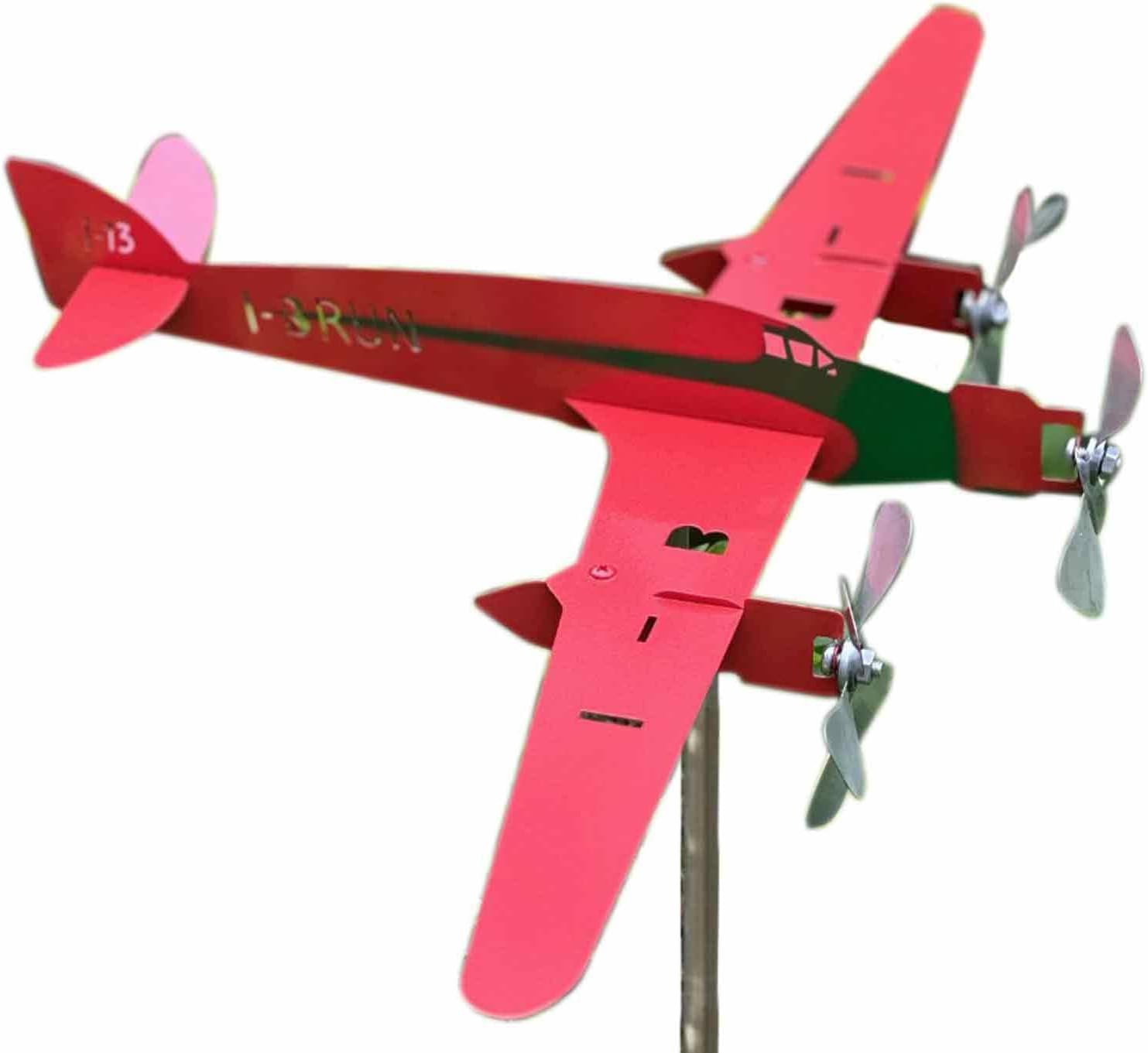 Aircraft Garden Spinner - Metal Wind Energy Weathervane Windmill ...