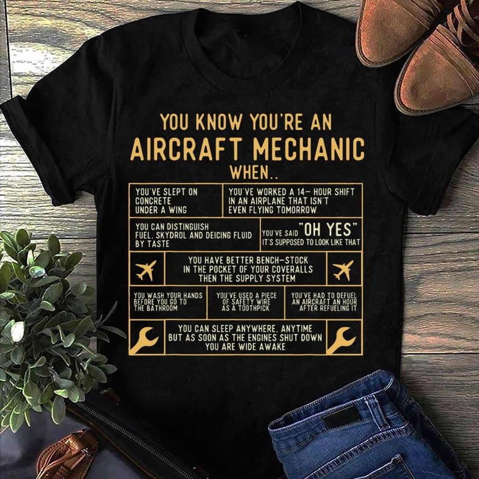 Aircraft Mechanic Aviation Crew Graphic Tee Pilot Gift Shirt Airplane ...