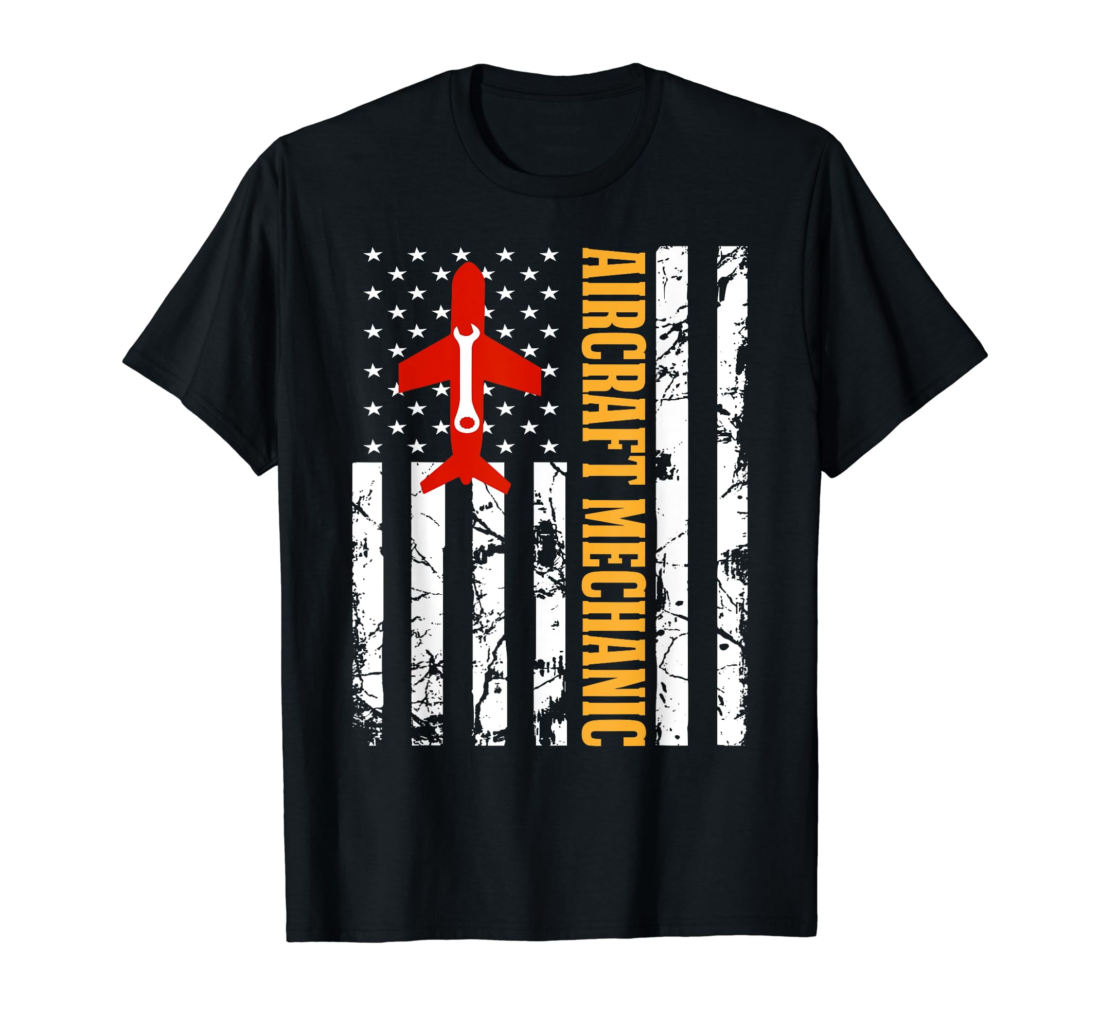 Aircraft Mechanic USA Flag Airplane Technician Aviation Gift T-Shirt ...