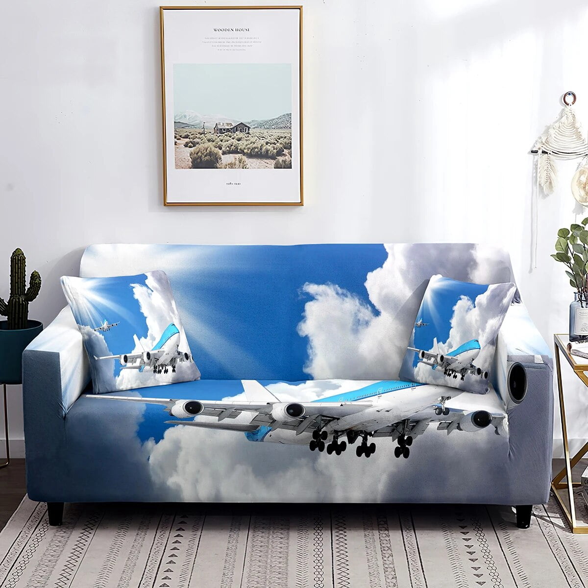 Aircraft Sofa Cover Sea Island Sunset Landscape Pattern Washable ...