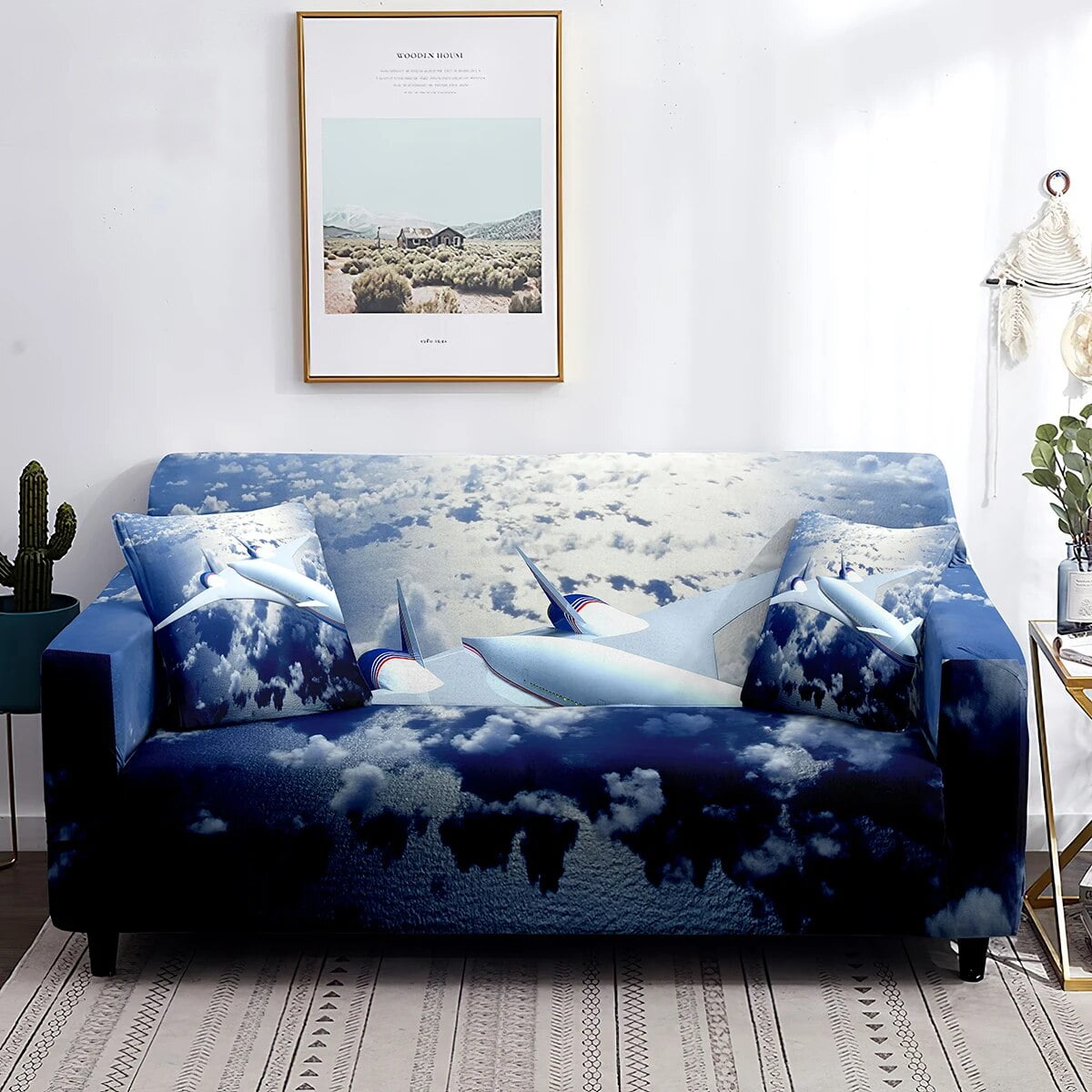 Aircraft Sofa Cover Sea Island Sunset Landscape Pattern Washable ...