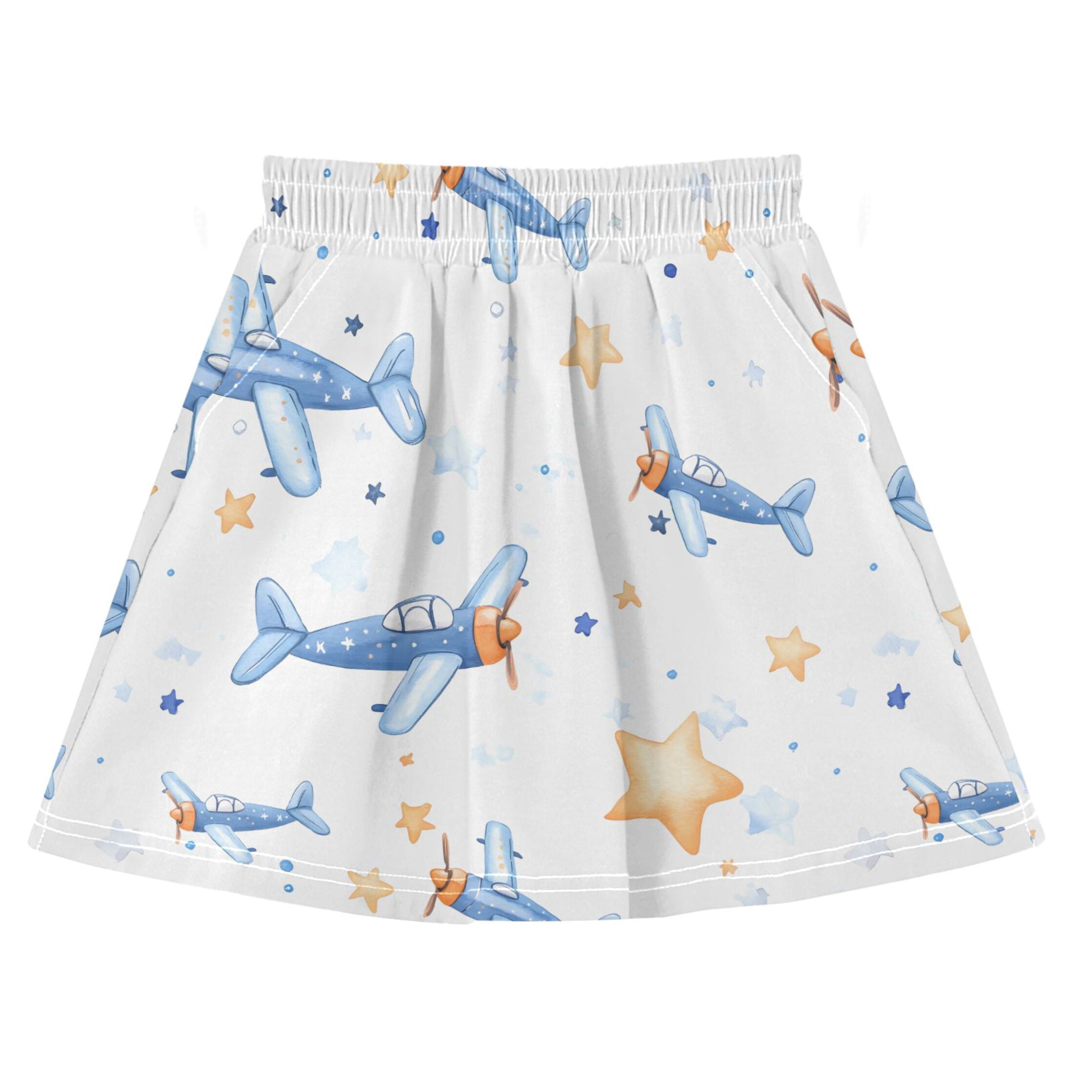 Aircraft Stars Athletic Skirt with Pockets and Built-in Shorts for 3-8Y ...