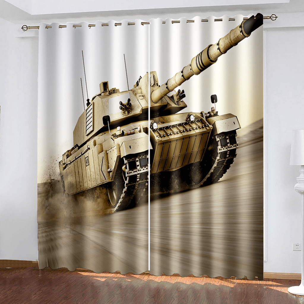 Aircraft Tank Series Living Room Bedroom ration Sunshade Curtain 2 ...