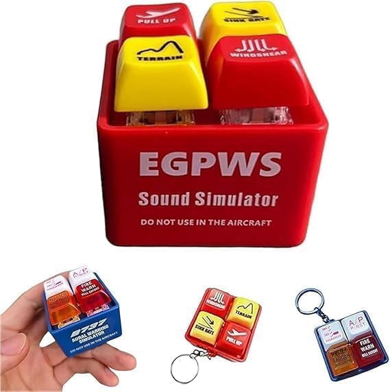 Aircraft Warning Sound Simulator Keychain with 4 Alarm Sounds, Pilot ...