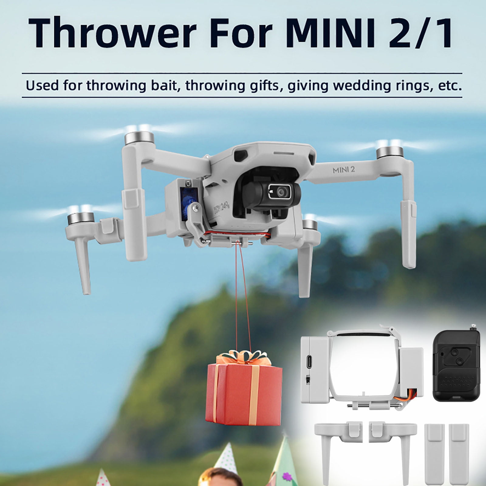 Airdrop System For MINI 2/MAVIC MINI Drone Dispenser Thrower Dropping ...