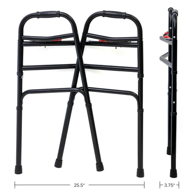 AireMed Bariatric Folding Walker Extra Wide – Skis Glides Included ...