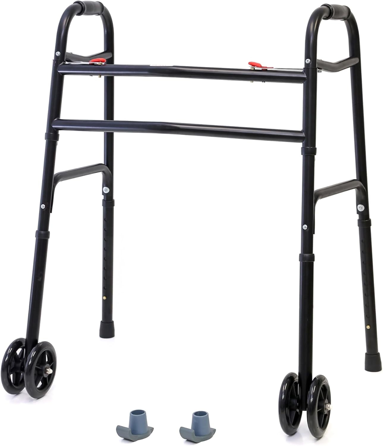 AireMed Bariatric Walker with 5" Wheels – Folding Walker Skis Glides ...