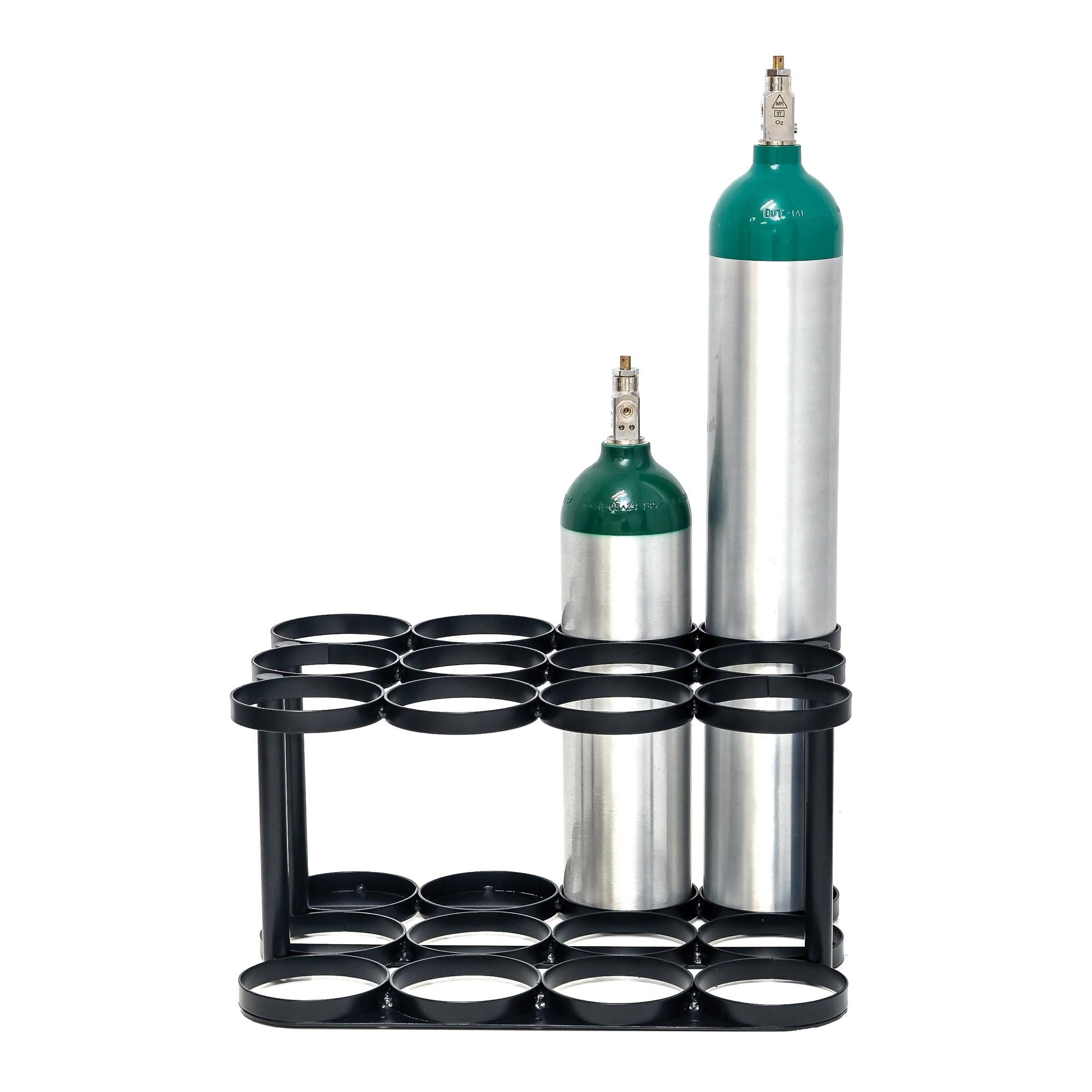 AireMed Oxygen Tank Holder – Holds (12) E, D or M9/C Size Tanks - Heavy-Duty Oxygen Cylinder ...