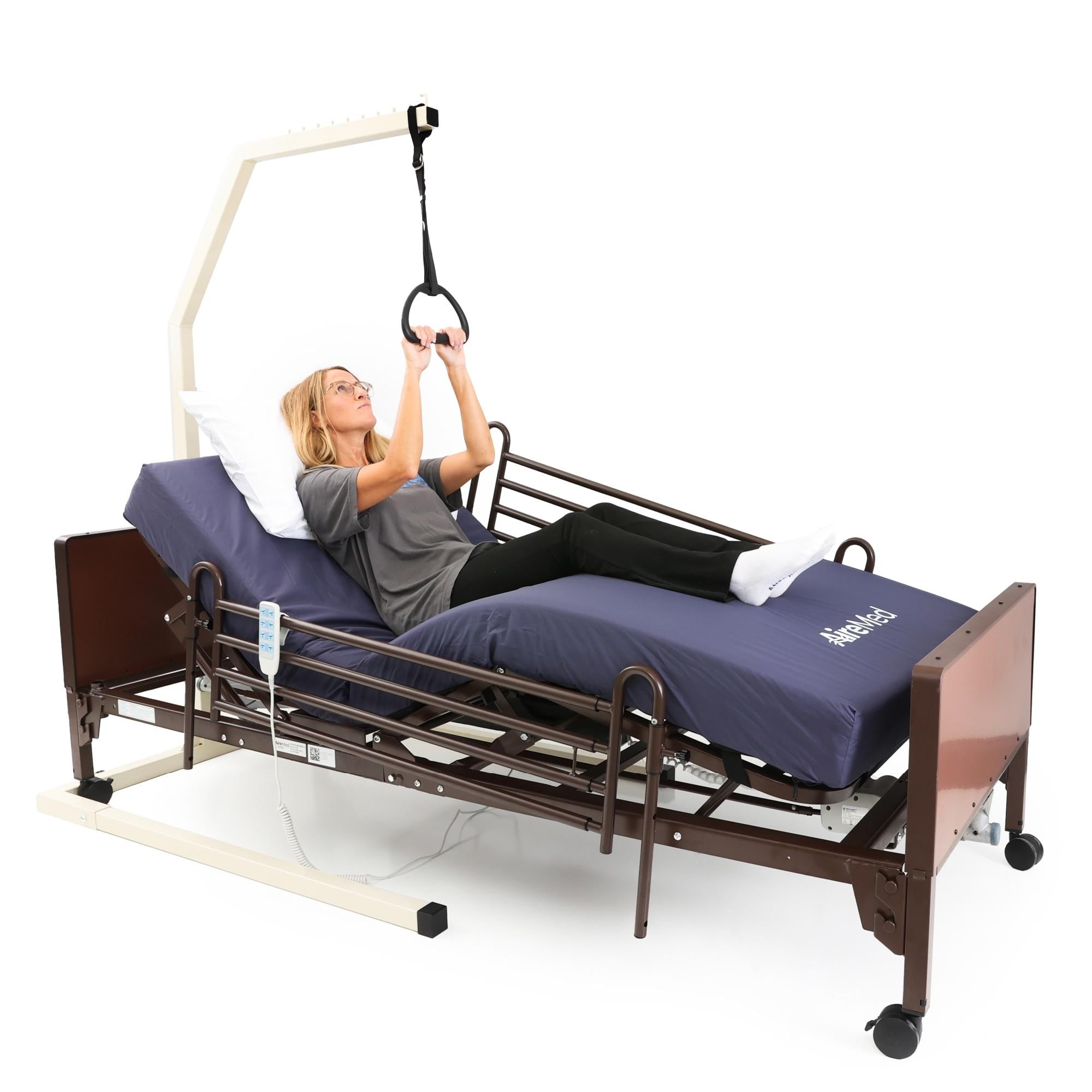 AireMed Bed Mobility Trapeze Bar with 38” Wide U-Base for Stability ...