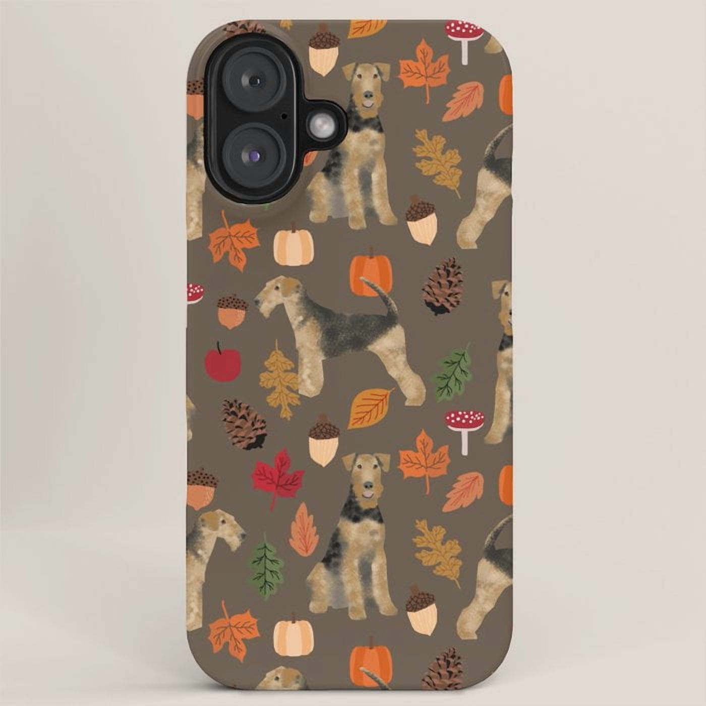 Airedale Terrier Autumn Fall Woodland Dog Art Phone Case for iPhone 12 ...