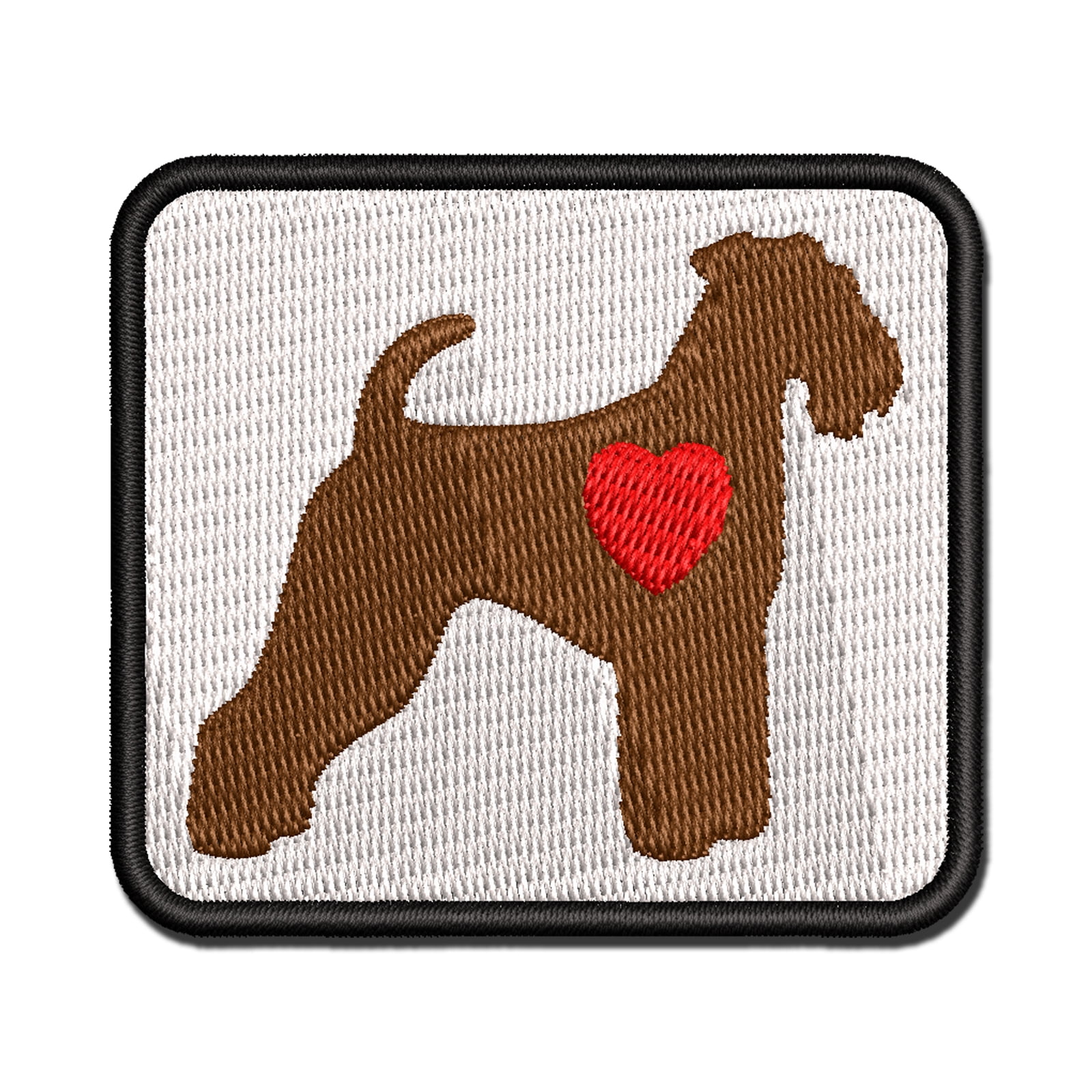 Airedale Terrier Bingley Waterside Dog with Heart Applique Multi-Color ...