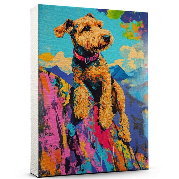 Airedale Terrier Dog Stretched Canvas Size 8x12 Climbing Canvas – Cute ...
