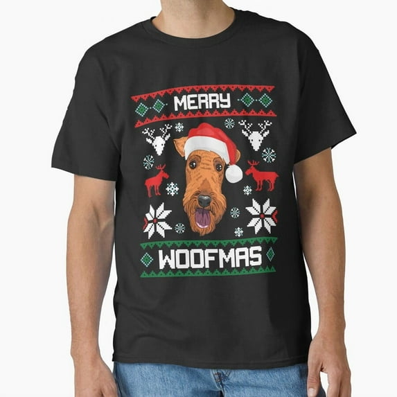 Airedale Terrier Dog Wishing You Very Merry Woofmas Christmas Dog Gift ...