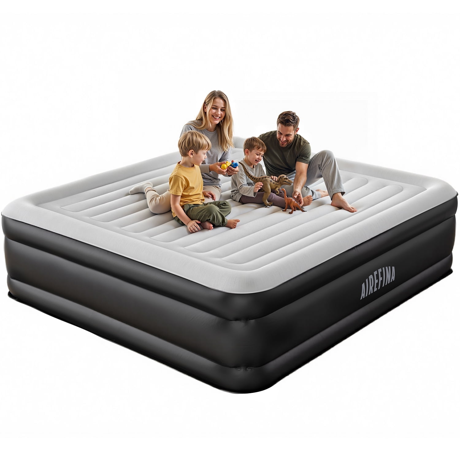 Airefina 20" King Size Air Mattress with Built-in Pump, Quick Self ...