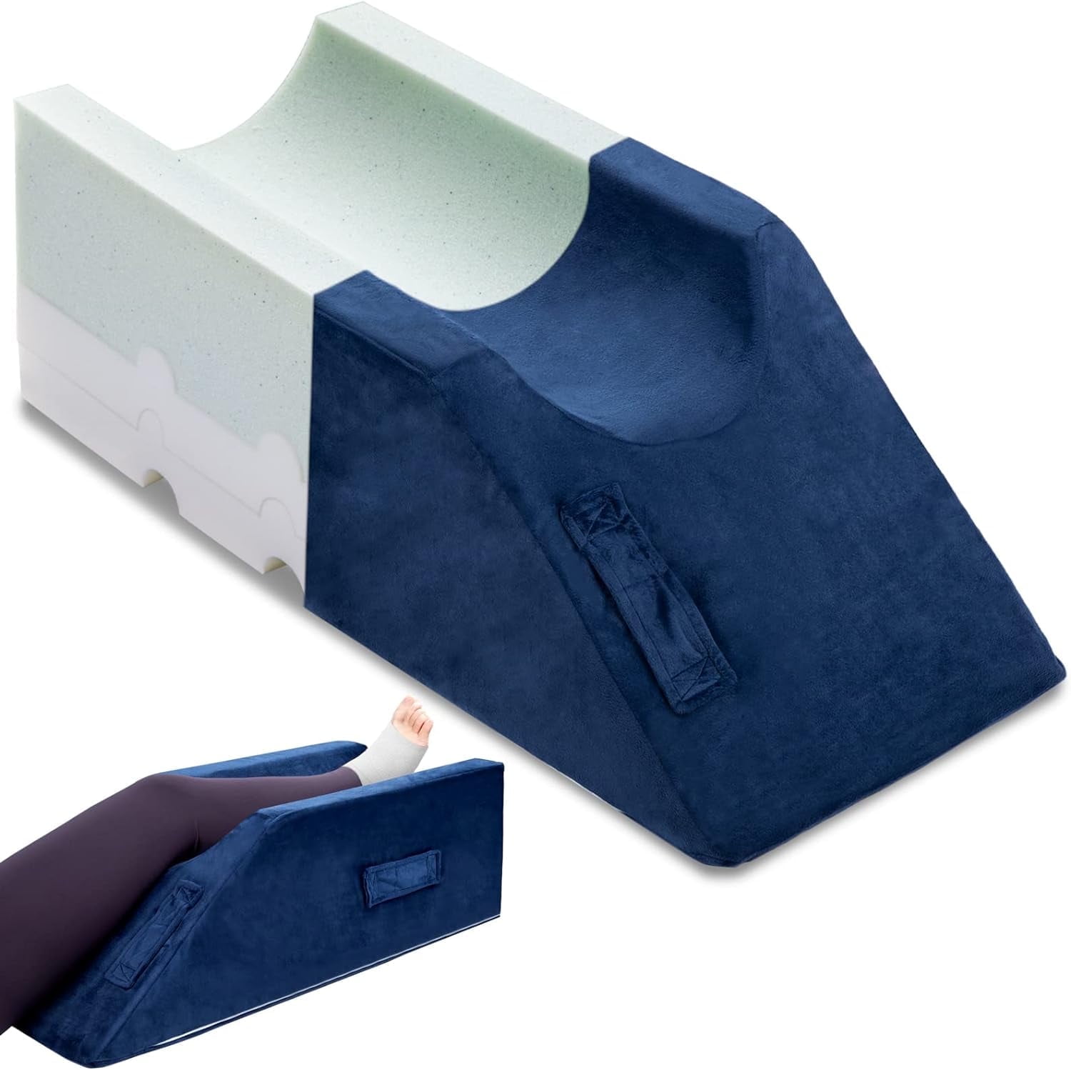 Airensky Adjustable Leg Elevation Pillow, 3-Height, Memory Foam, Post ...