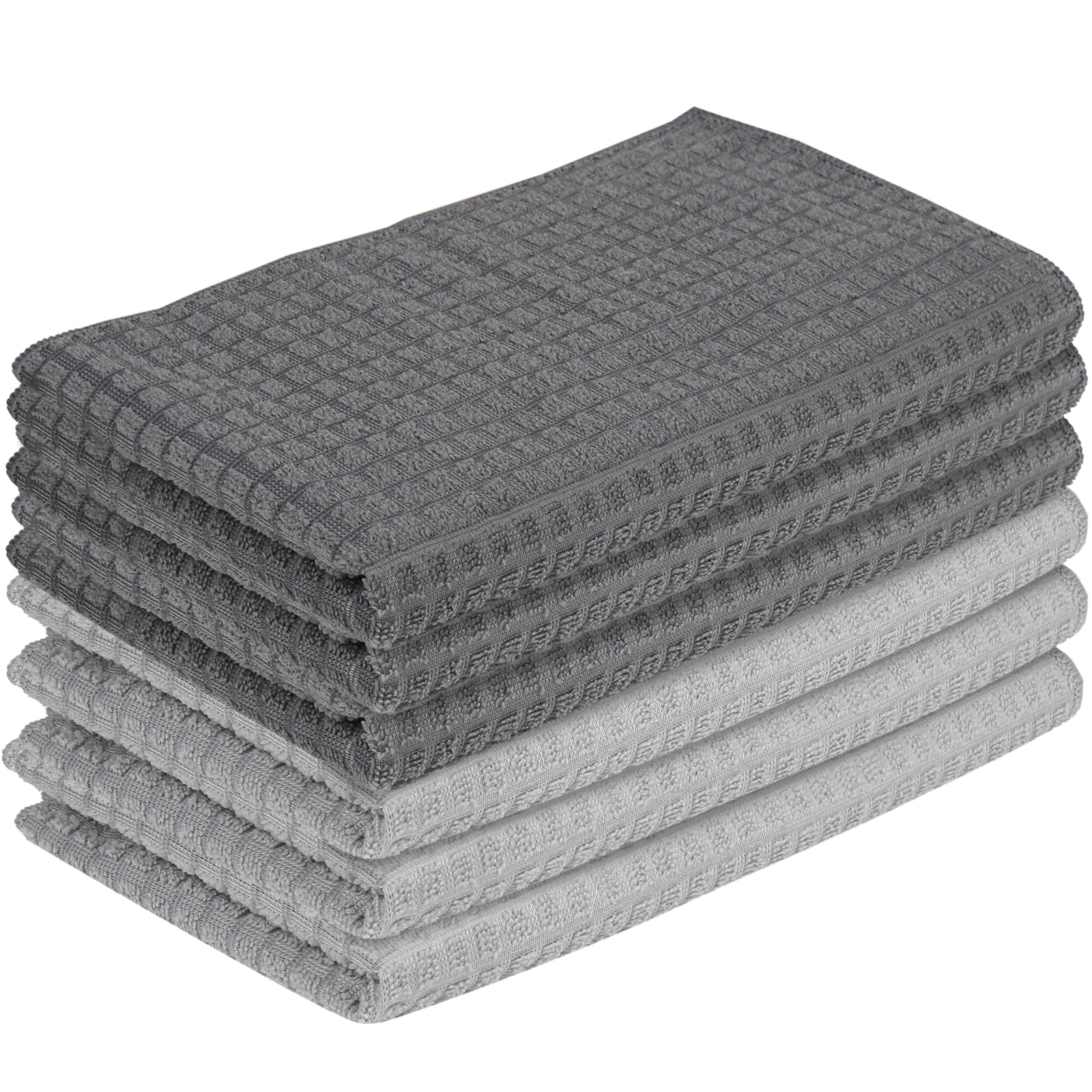 Airensky Kitchen Towel & Dish Cloth Set (6-Pack), Soft, Durable, 15x25 ...