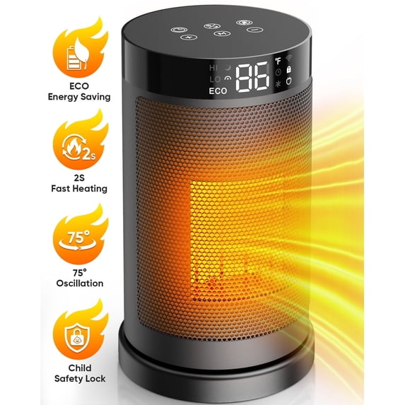 AIRFIRE Space Heater, 1500W Electric Portable Heaters with Thermostat ...