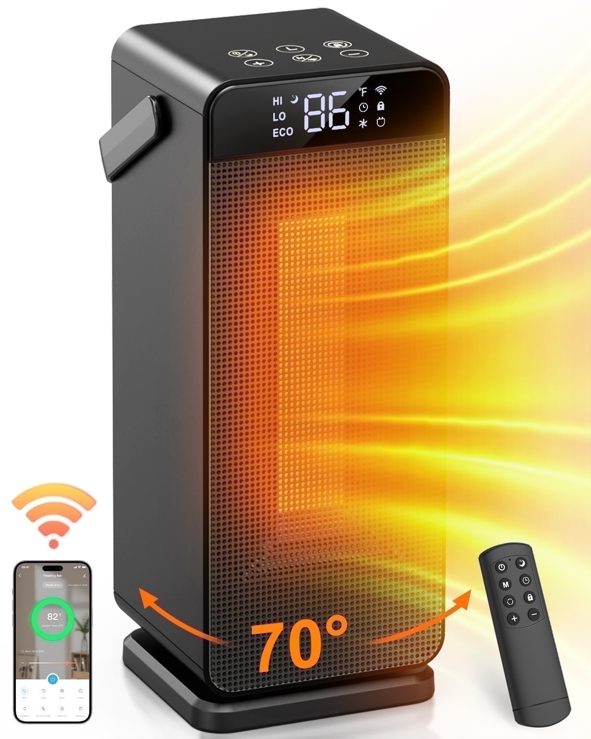 AIRFIRE Space Heaters for Indoor Use, 1500W PTC Ceramic Heater with ...