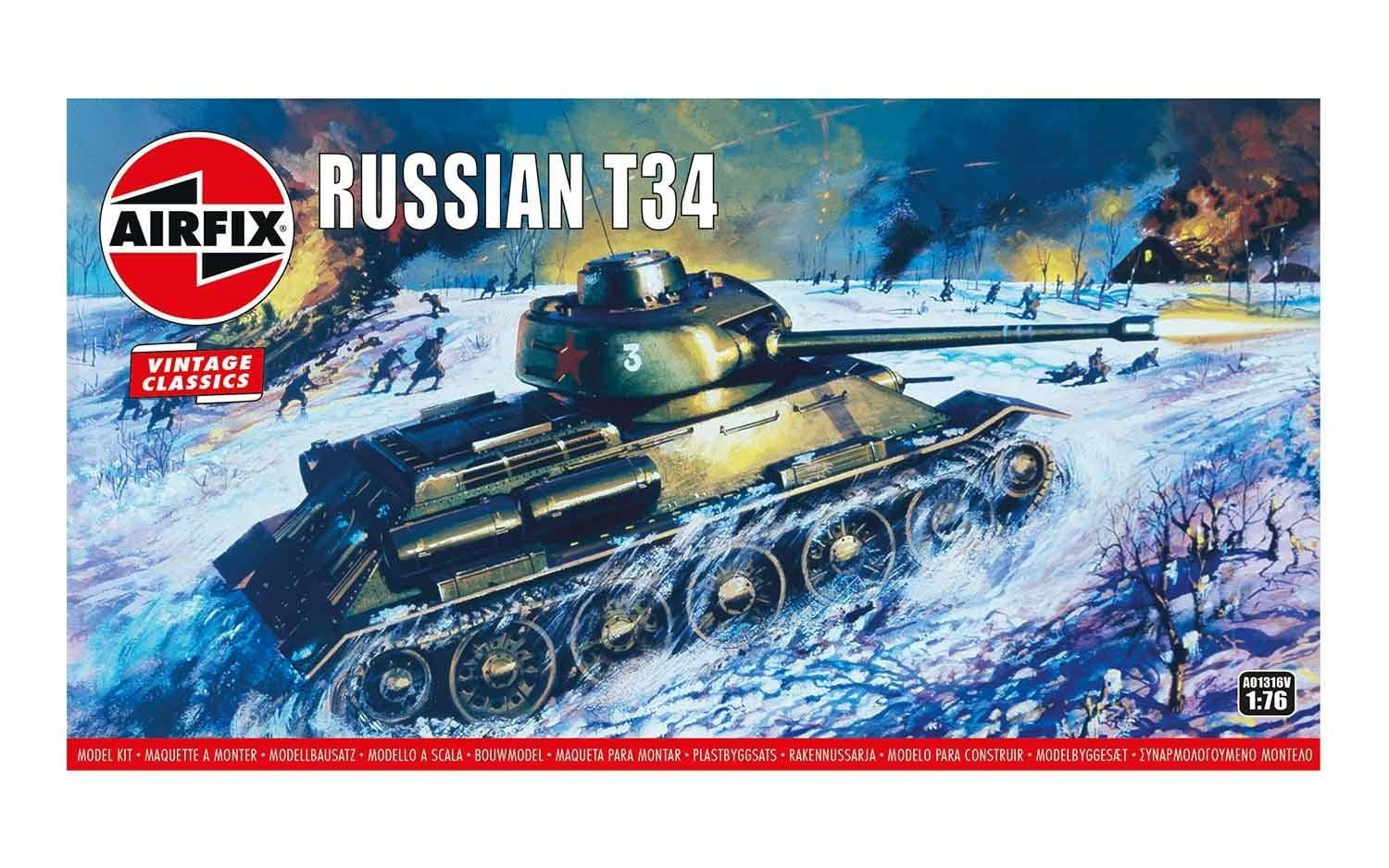 Airfix 01316V Soviet T-34 Tank 1/76 Scale Plastic Model Kit - Walmart.com