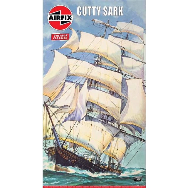 Airfix 09253V British Clipper Ship Cutty Sark 1/130 Scale Plastic Model ...