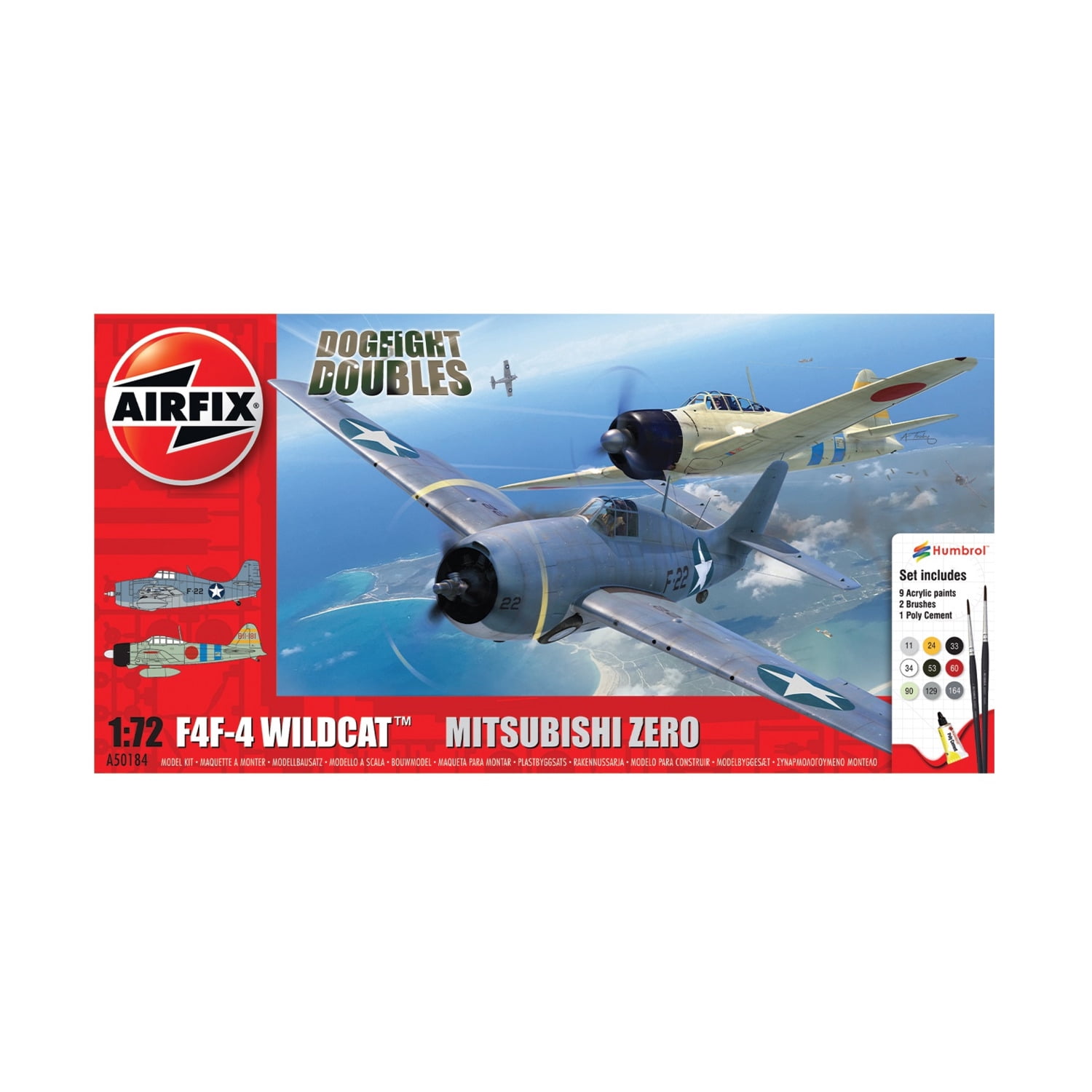 Airfix Dogfight Doubles - WWII Grumman F4F-4 Wildcat vs Mitsubishi Zero ...