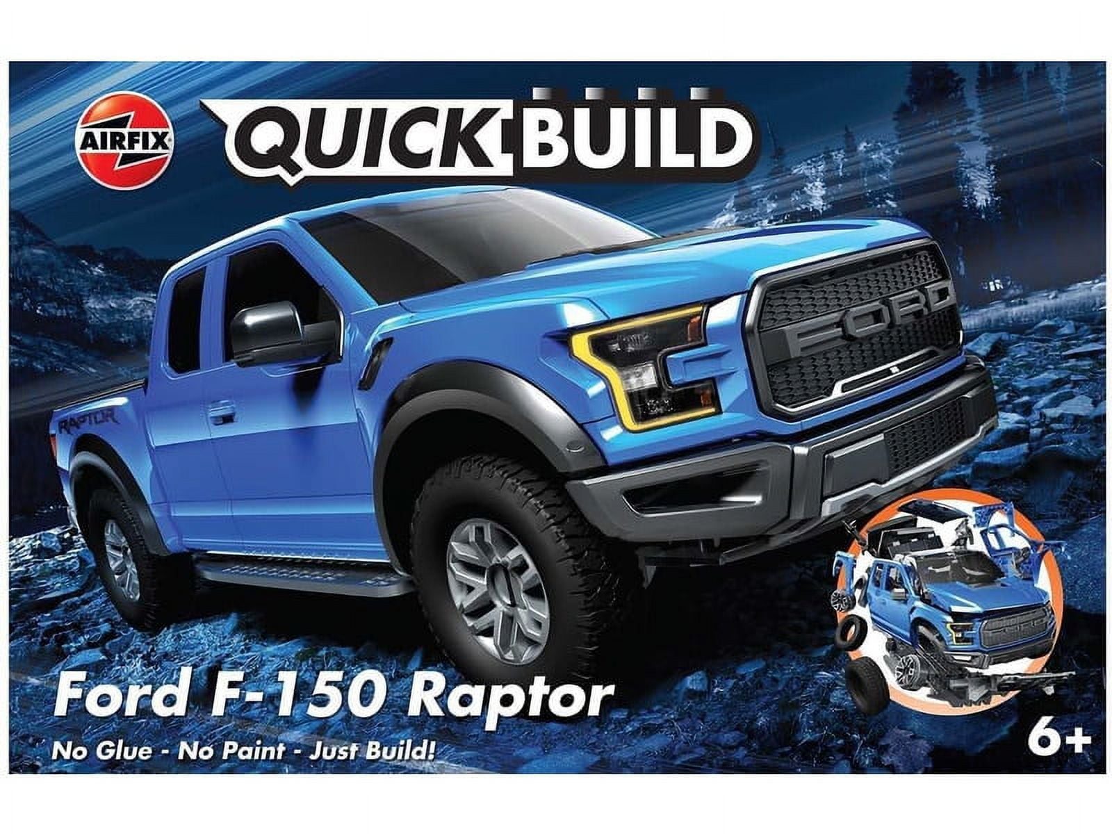Airfix Quickbuild Blue Ford F-150 Raptor Model Snap Together Kit ...