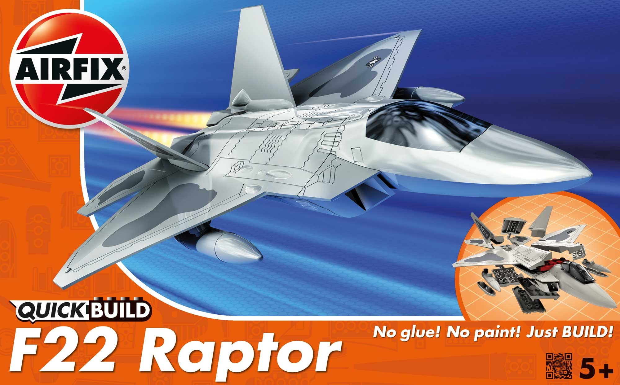 Airfix Quickbuild Lockheed Martin F22 Raptor Jet Brick Building Plastic ...