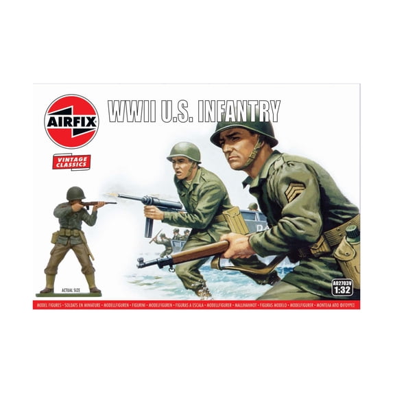 Airfix Vintage Classics WWII US Infantry Miniature Soldiers, Plastic ...