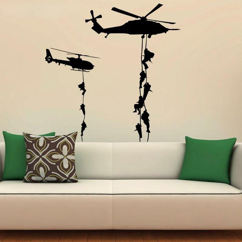 Airforce Helicopter Army Wall Decal Vinyl Stickers Military Home ...