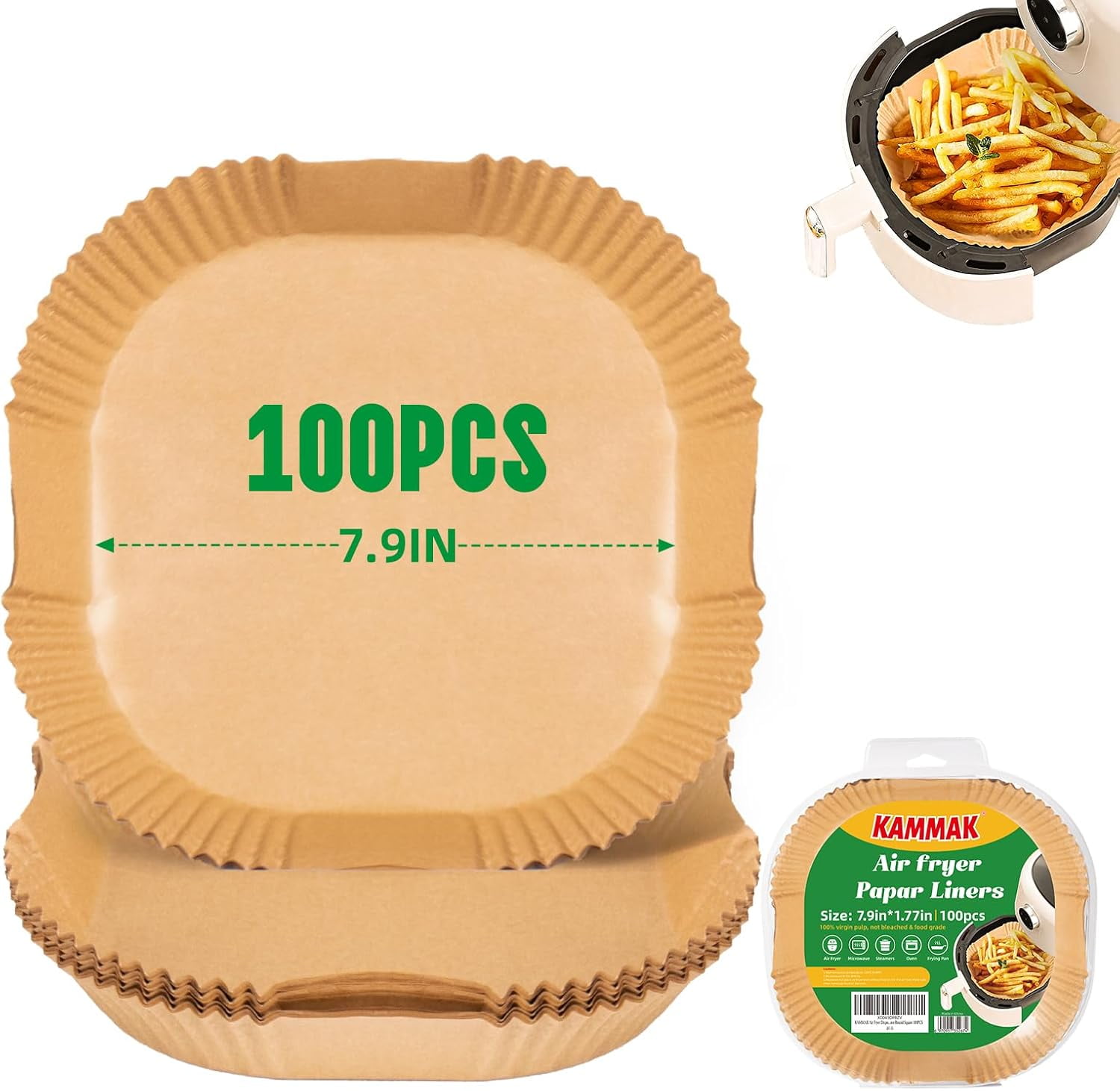 Airfryer Liner Disposable,Air Fryer Paper Liners100 Sheets,Non-Stick ...