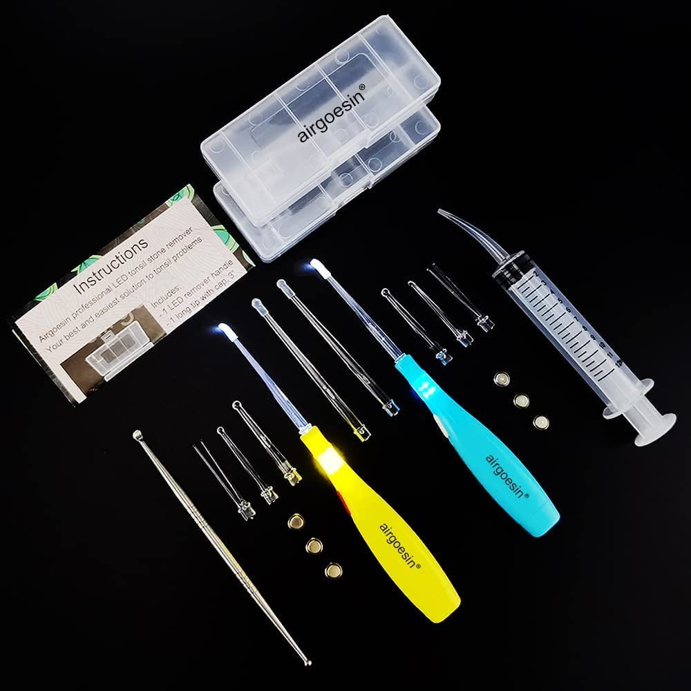 Airgoesin™ 6.75 inch Tonsil Stone Remover LED Tool Kit - 2 Sets, Oral ...