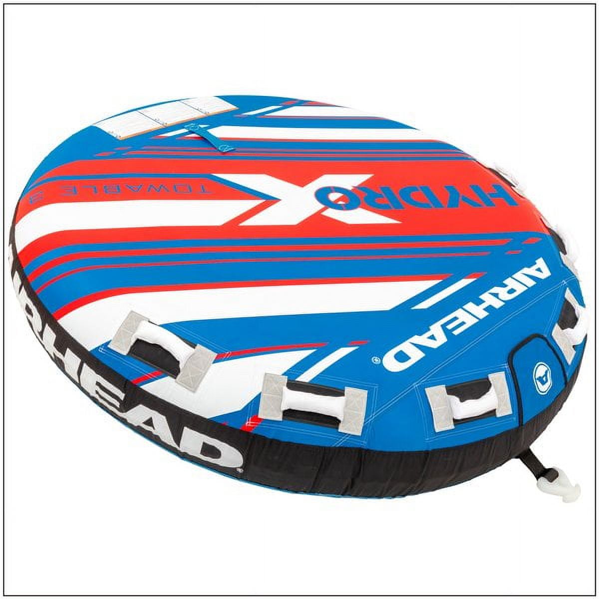 Airhead Hydro X 3 Person Towable Tube for Boating, Blue, White, & Red ...