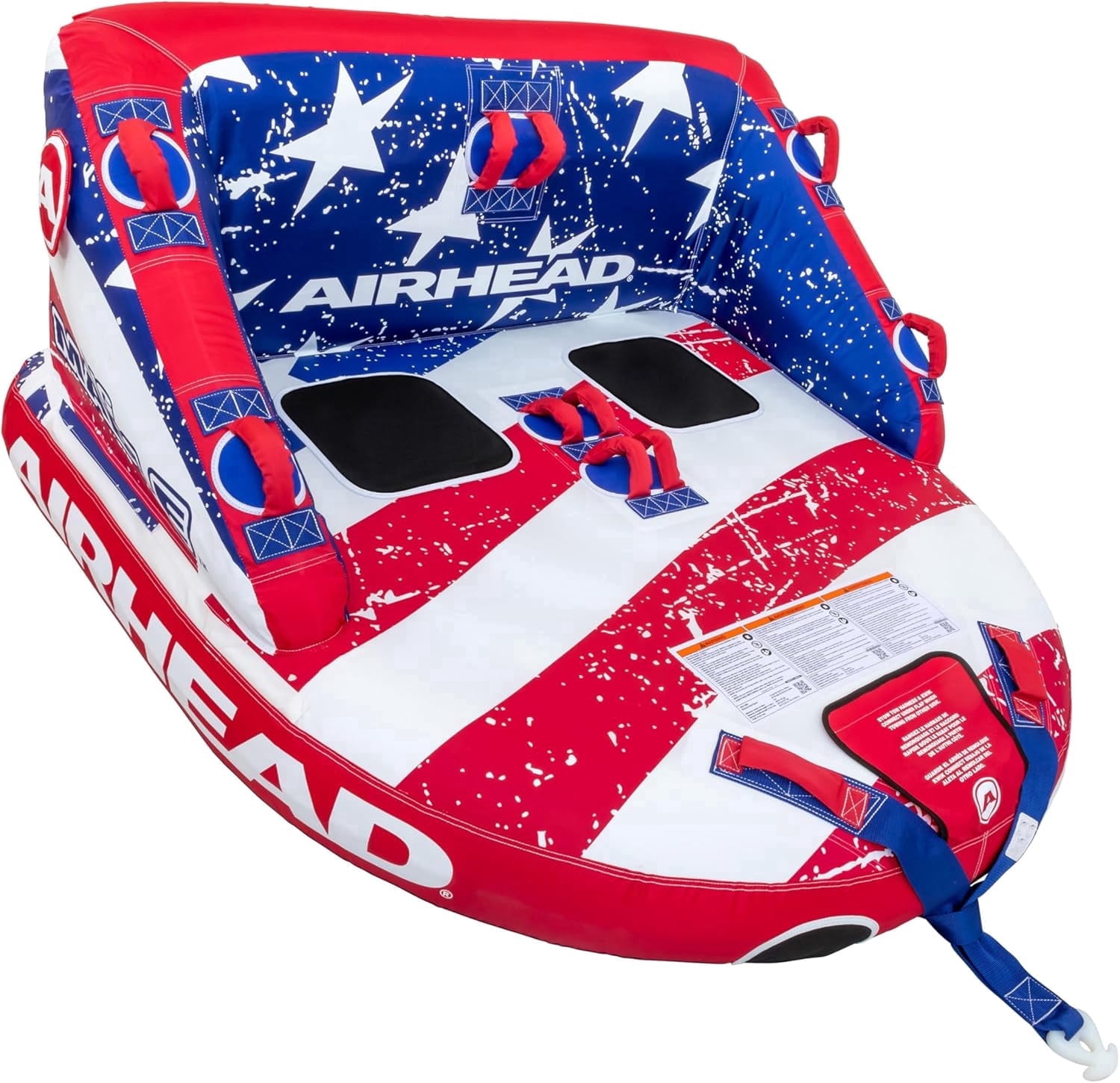 Airhead Mable Inflatable Towable Tube, 1-4 Rider Models, Dual Tow ...