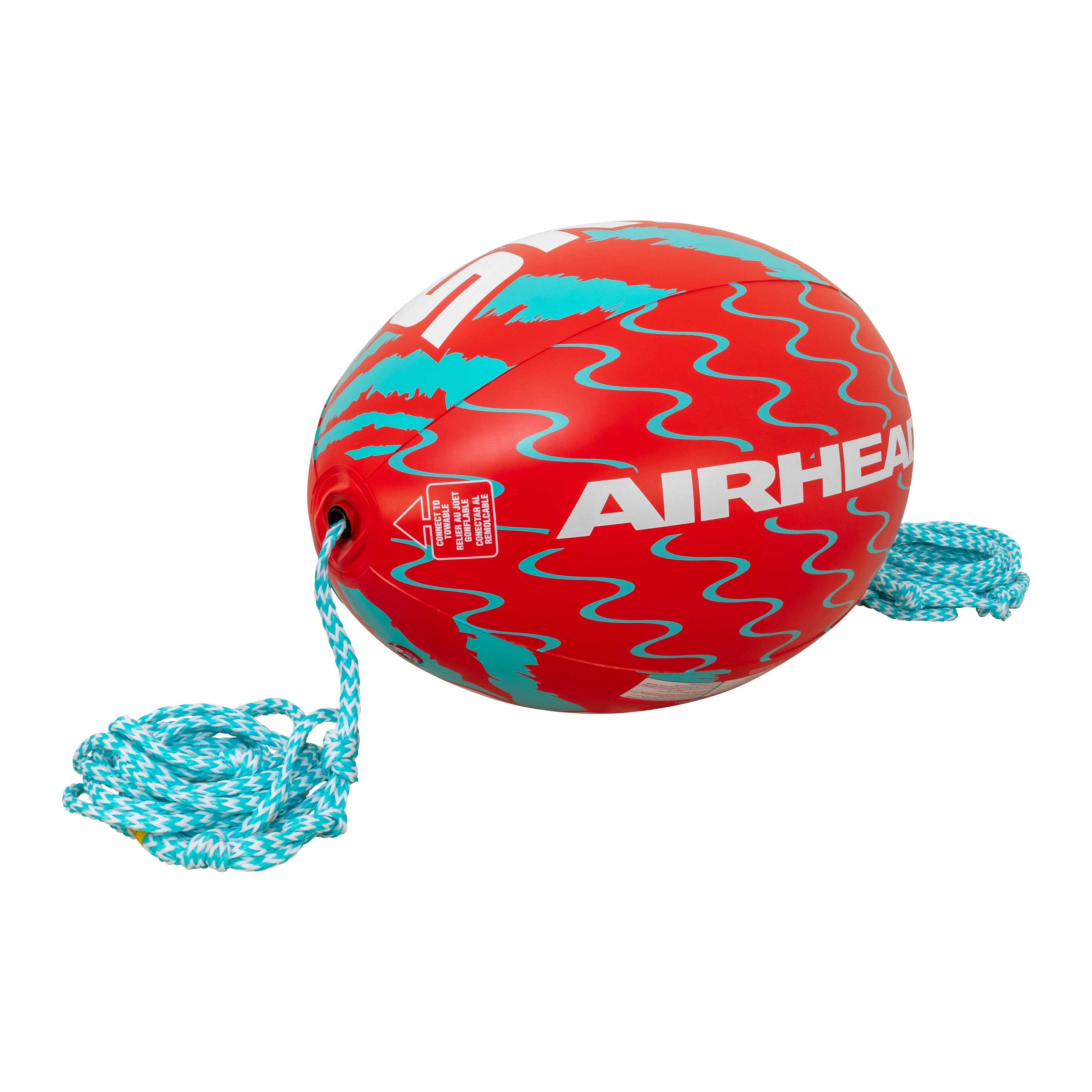 Airhead Skip Inflatable Booster Ball, 60ft, Red & Blue, Towable Tubing ...