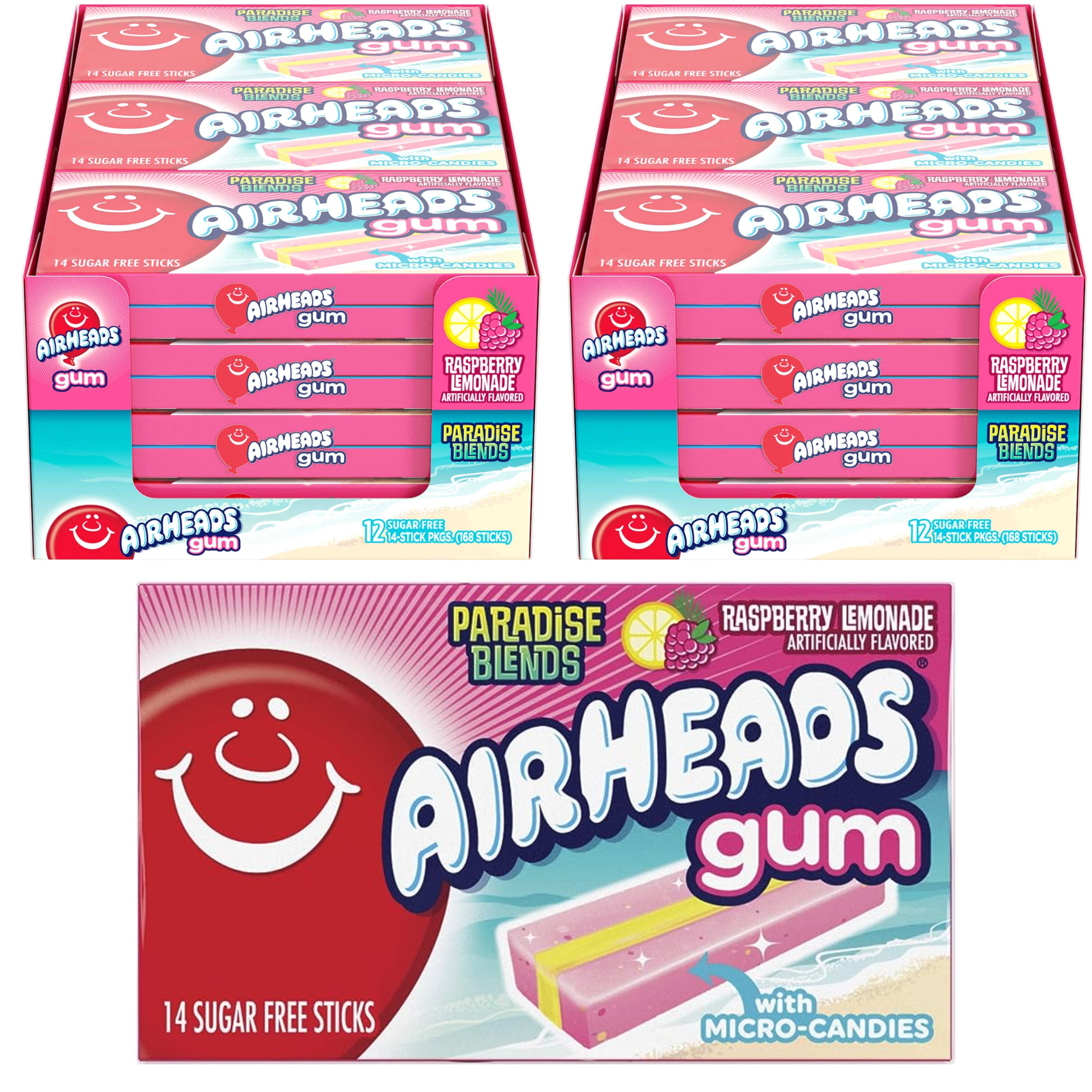 Airheads Candy, Chewing Gum, RASPBERRY LEMONADE Flavor MICRO CANDIES ...