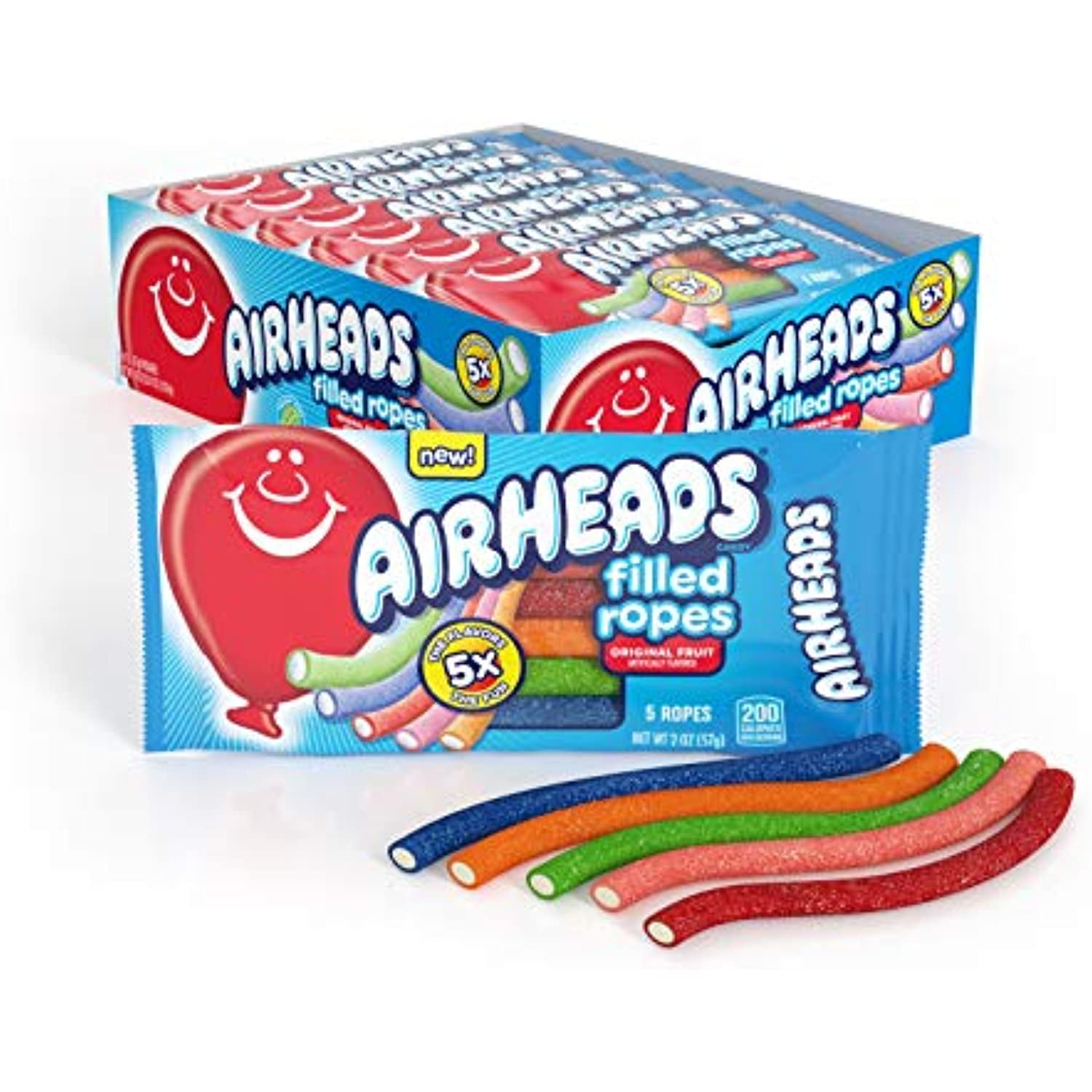 Airheads Candy, Filled Ropes, Original Fruit, 2 Oz (Bulk Pack Of 18 ...