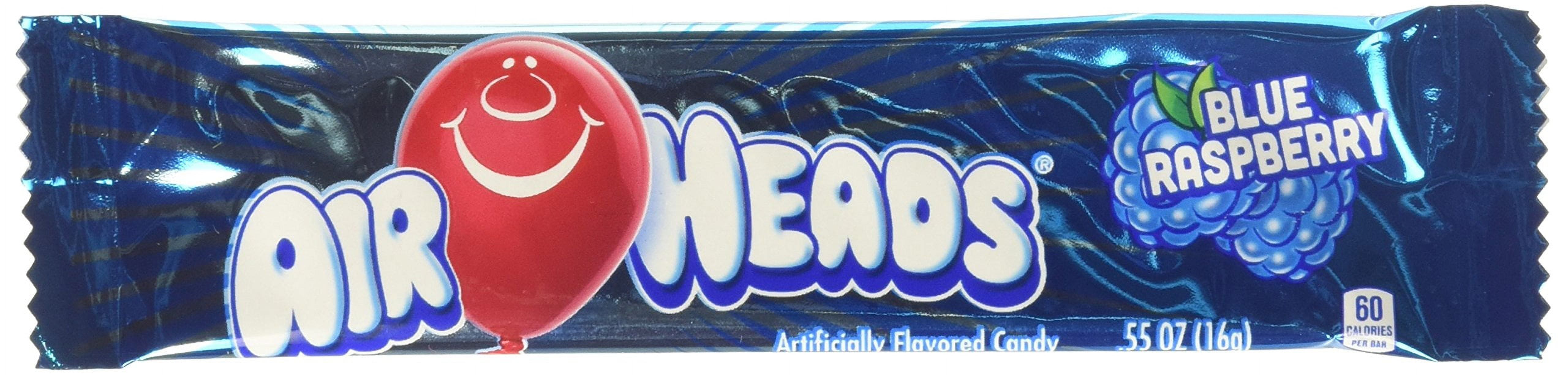 Airheads Candy Individually Wrapped Bars, Blue Raspberry, Party, 0.55 ...