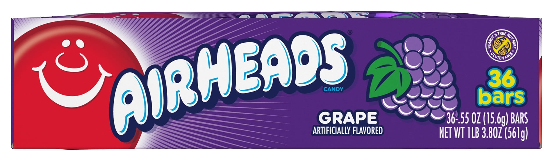 Airheads Candy Individually Wrapped Bars, Grape, 36 Count - Walmart.com