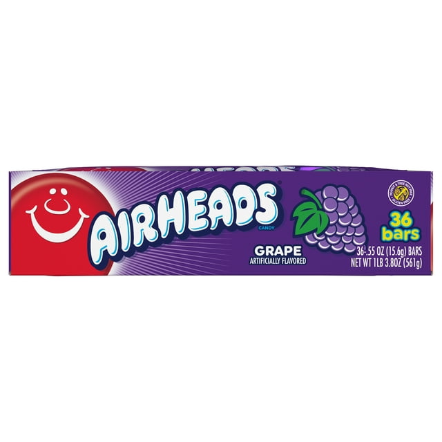 Airheads Candy Individually Wrapped Bars, Grape, 36 Count - Walmart.com