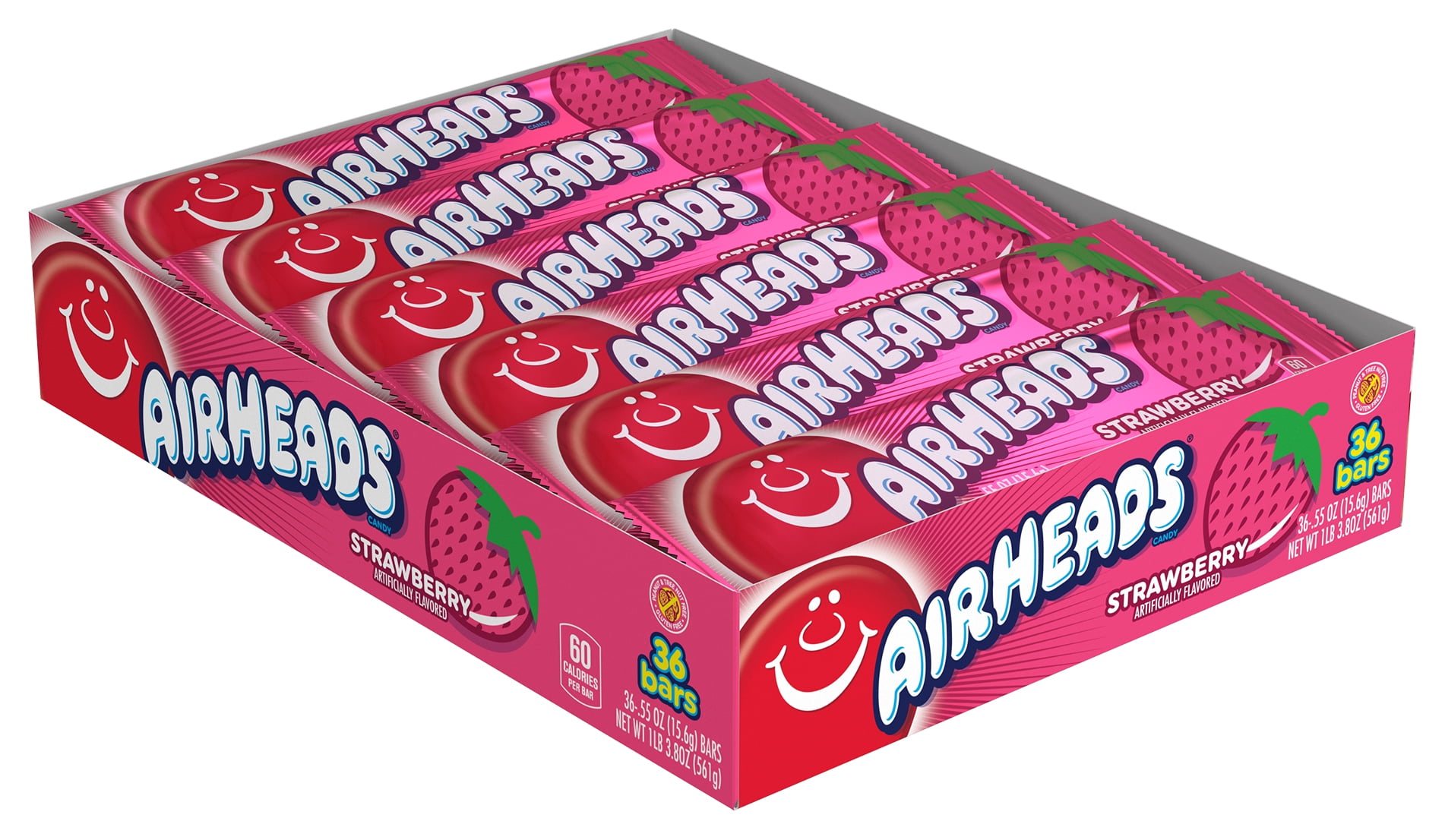 Airheads Candy Individually Wrapped Bars, Strawberry, 36 Count ...