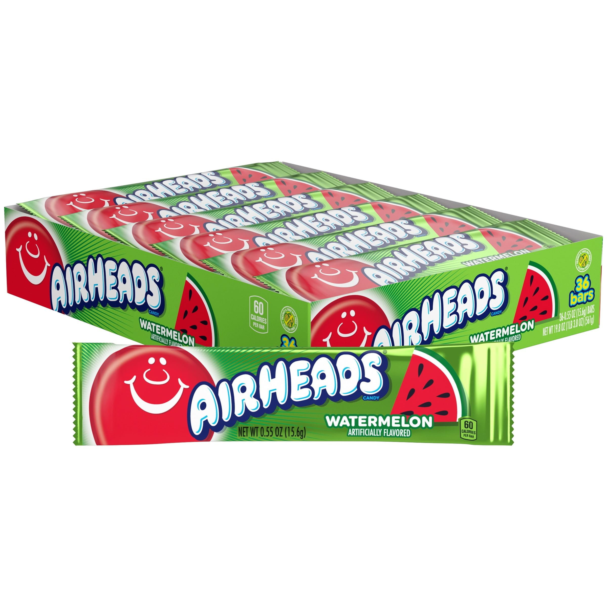 Airheads Candy, Watermelon Flavor, MFF30 Individually Wrapped Full Size ...