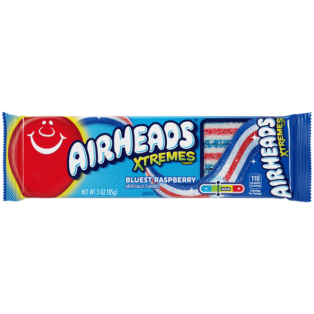 Airheads Candy Xtremes Belts, Bluest Raspberry, Sweetly Sour, 3oz ...