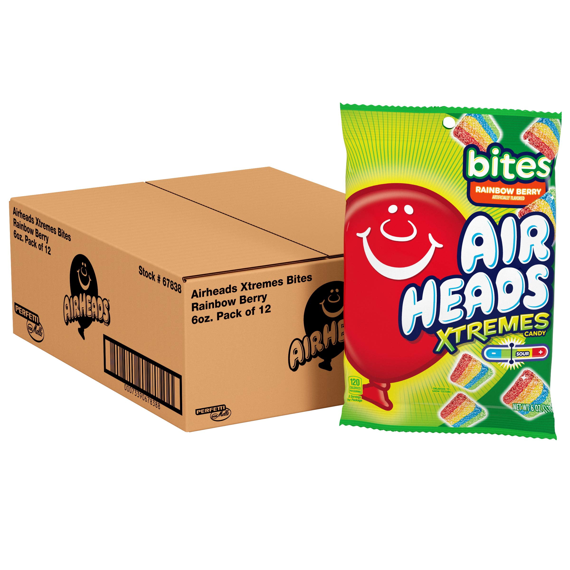 Airheads Xtremes Bites, Sweetly Sour Rainbow Berry Candy, Non Melting ...