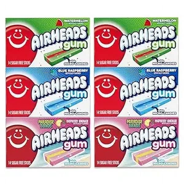 Airheads Gum Bulk 6 Pack. Airhead Gum Sugar Free Gum Variety Pack- 3 ...