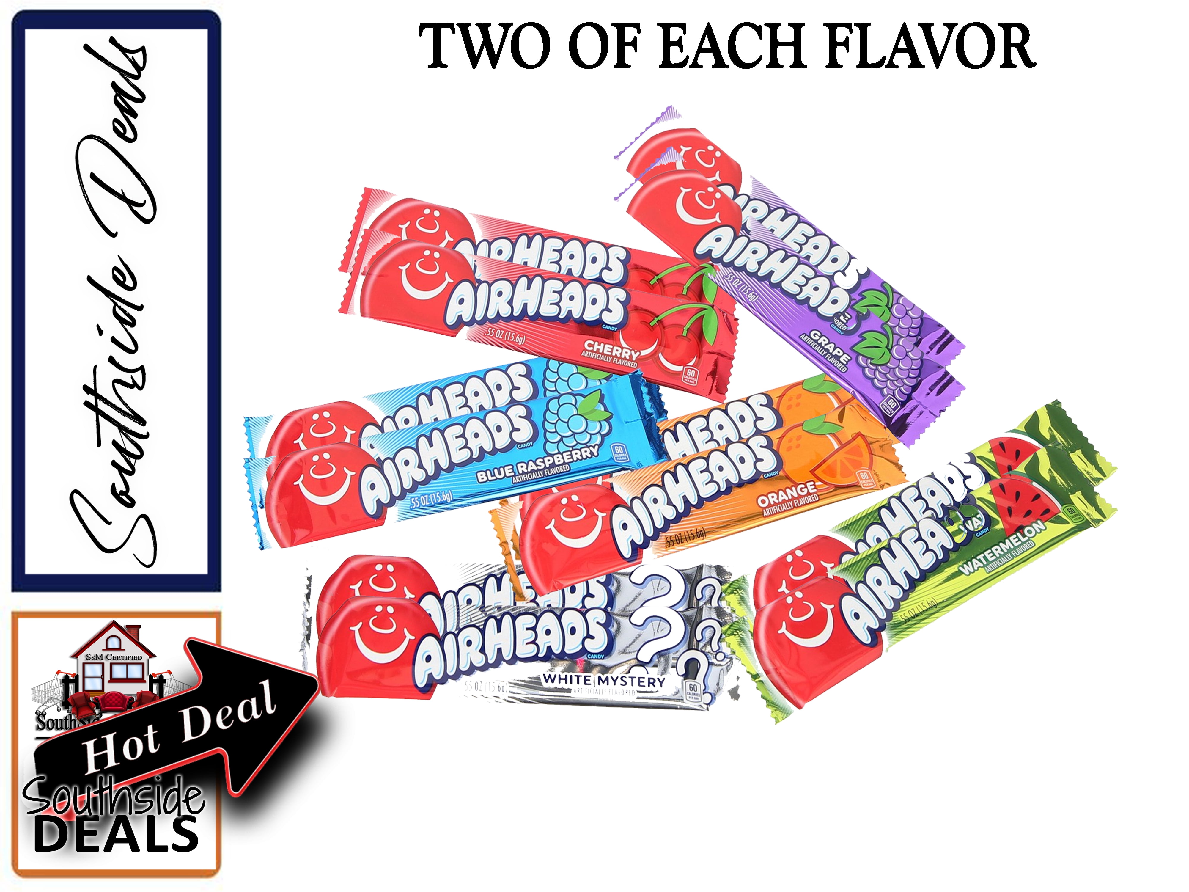 Airheads Individually Wrapped Assorted Fruit Candy Variety - 2 of Each ...