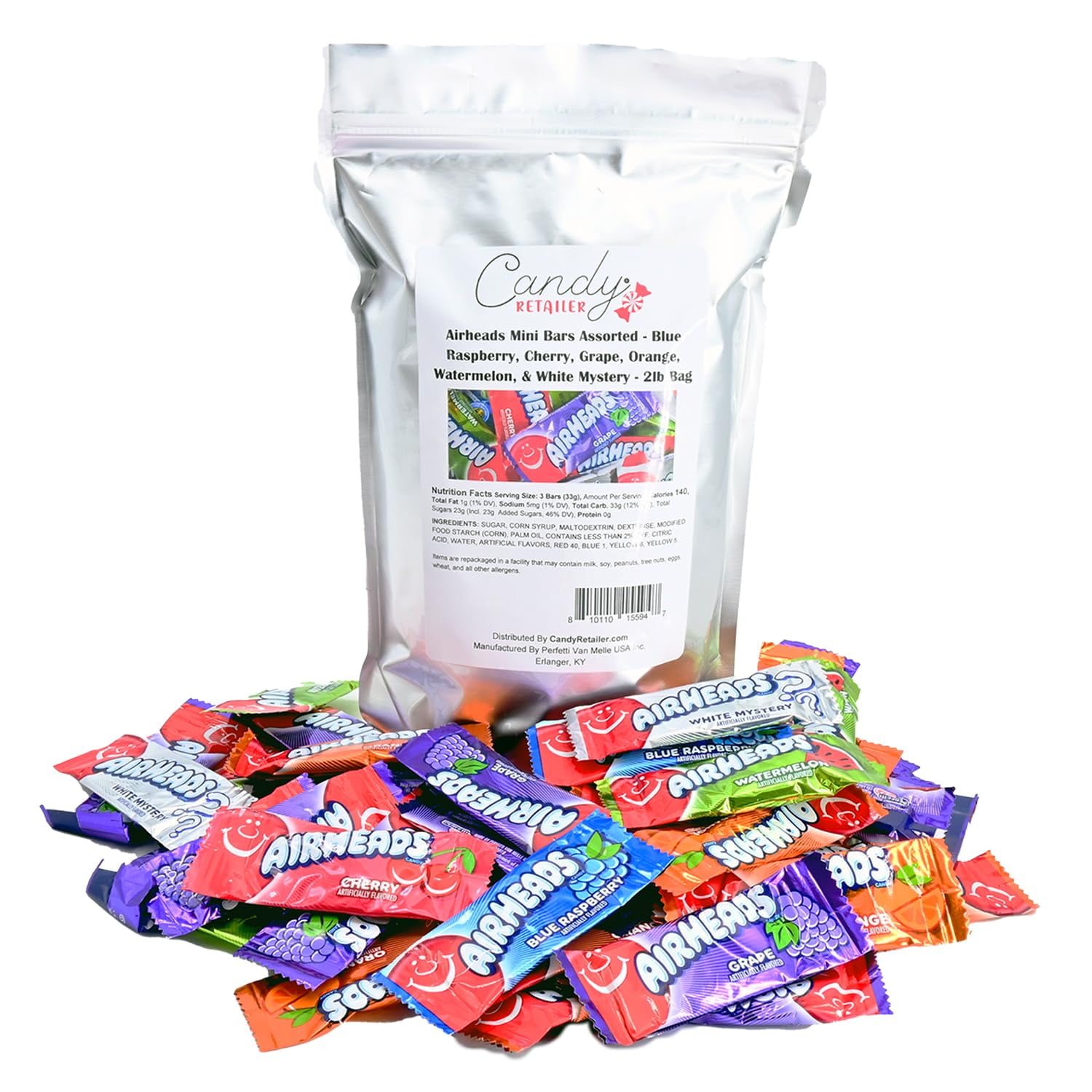 Airheads Mini Bars Assorted - Blue Raspberry, Cherry, Grape, Orange ...