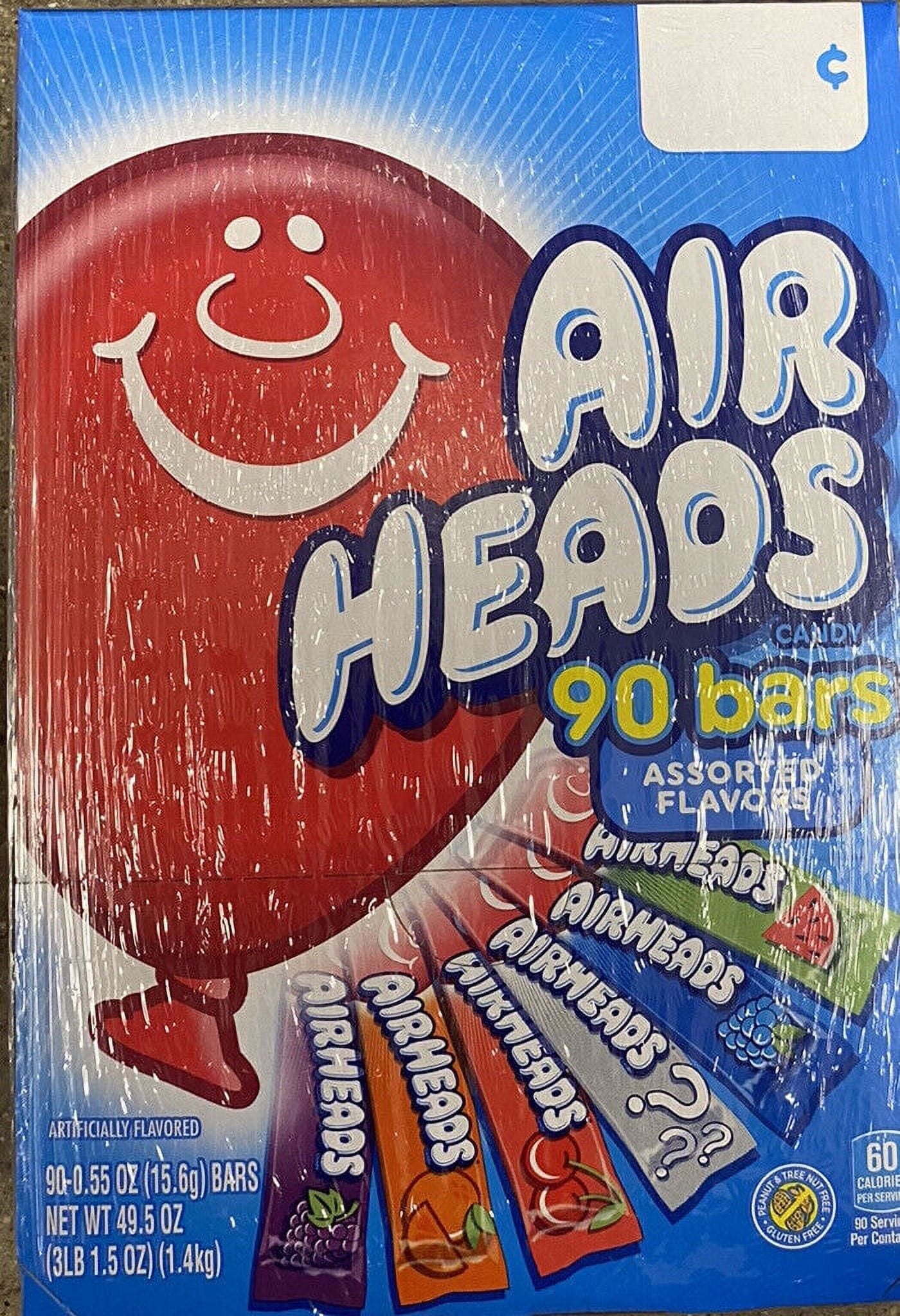 Airheads Variety Pack 90 / .55 Bars Taffy Candy Bars 49.5 oz ASSORTED ...