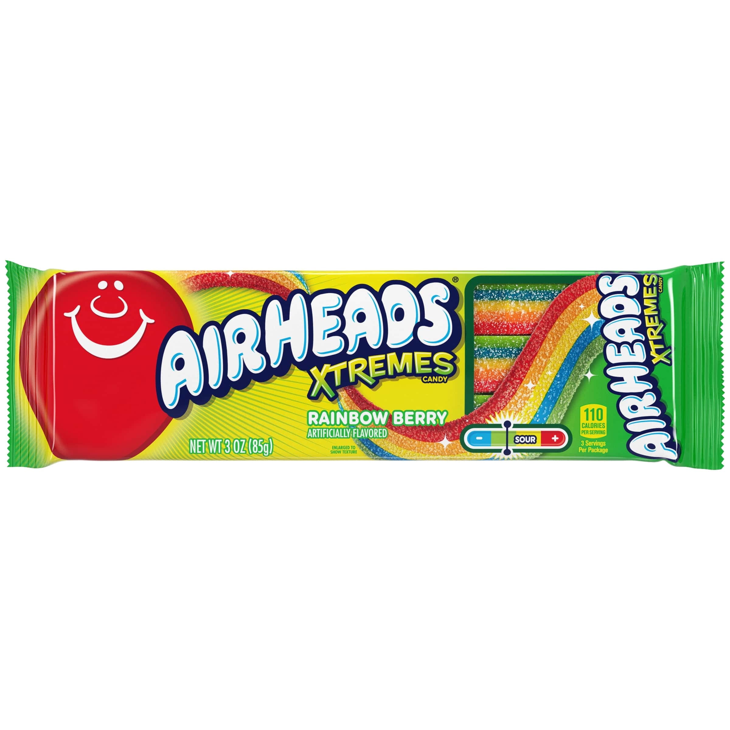 Airheads Xtremes Belts Sweetly Sour Candy, Rainbow Berry, Nut Free, Bag ...