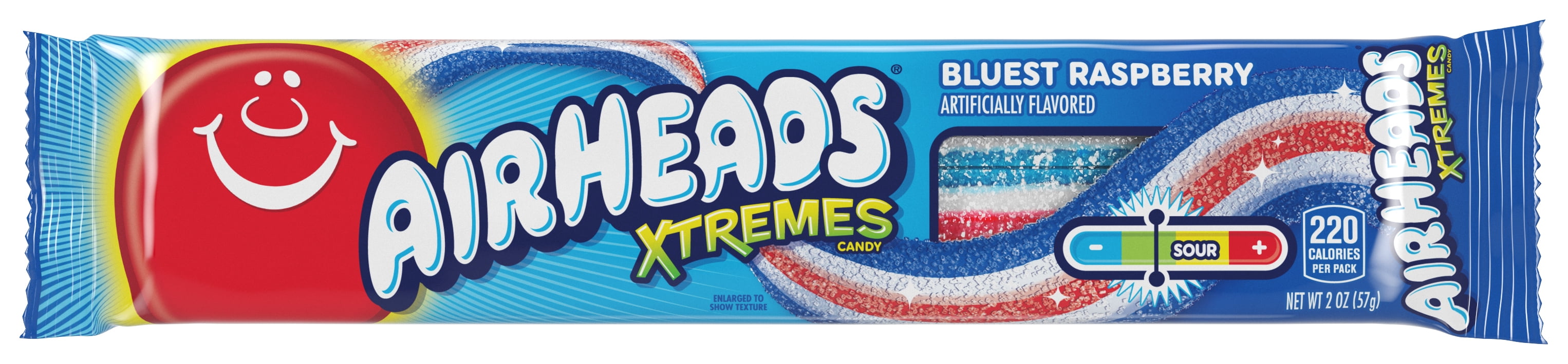 Airheads Xtremes Sweetly Sour Candy Belts, Bluest Raspberry, 2 Ounce ...